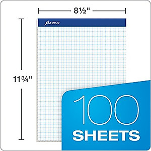 Ampad Evidence Quad Dual-Pad, Quadrille Rule, Letter Size (8.5 x 11.75), White, 100 Sheets per Pad (20-210)