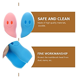 DOITOOL 4Pcs Silicone Toothbrush Head Cover Travel Toothbrush Head Cover Case for Outdoor Camping Travel Home