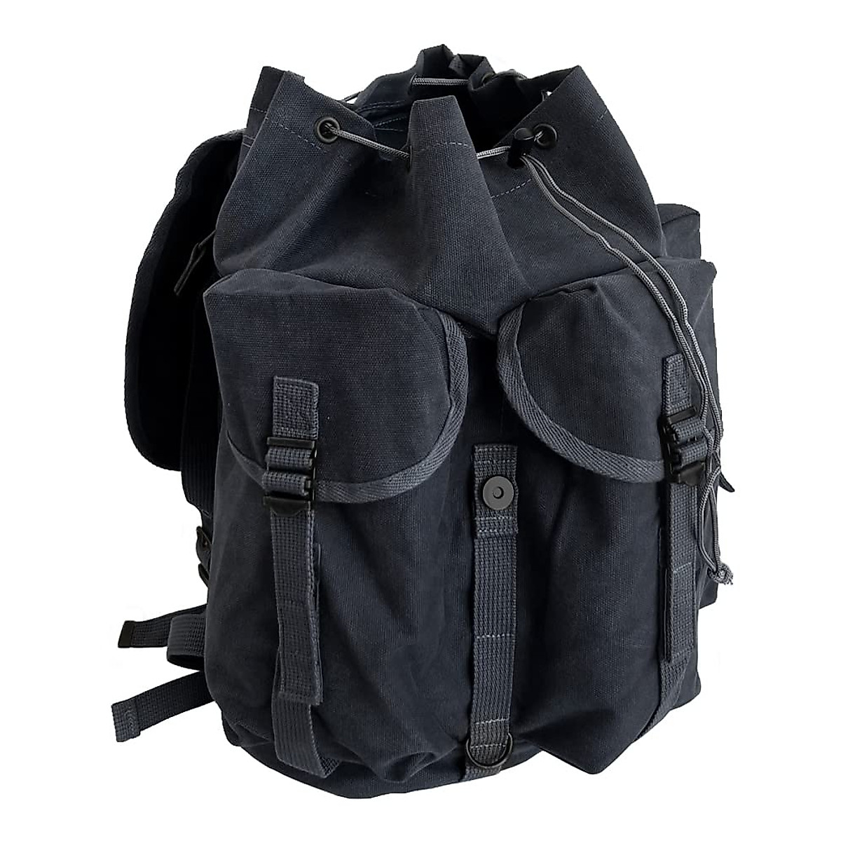 KAMP NEW YORK Campus II Canvas Backpack, Lightweight & Casual Daypack for Travel, Outdoors (Black)