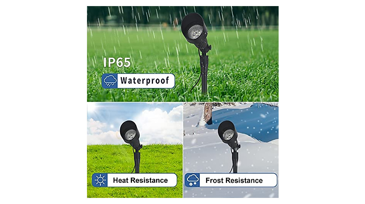 Solar Spot Lights Outdoor 2-Pack - Adjustable Waterproof Landscape Lighting