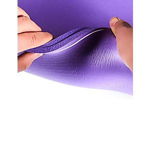 Letuwj Thick Non Slip Yoga Exercise Mat for Home Gym with Carrying Strap Black 72x24x0.4inch