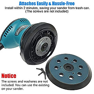 Replacement Sander Pad for Makita 743081-8, 743051-7 - Fit Makita BO5041/K, BO5010/K, BO5030/K, BO5031/K, XOB01Z Random Orbital Sanders - Standard 5" Hook and Loop Sander Pad