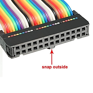 uxcell IDC Rainbow Wire Flat Ribbon Cable 26 Pins 43cm Length 2.54mm Pitch Type-C