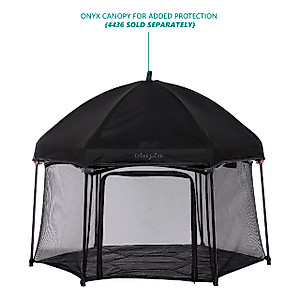 Dream On Me Onyx Playpen in Black, Baby Playpen, Portable and Lightweight, Playpen for Babies and Toddler - Comes with A Comfortable Padded Floor
