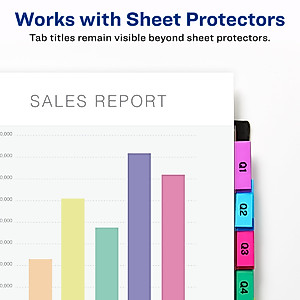 Avery Plastic 8-Tab Two-Tone Binder Dividers with Two Pockets, Insertable Bright Color Big Tabs, 1 Set (11989)