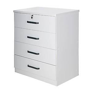 Better Home Products Carell Furniture Super Jumbo 4 Drawer Storage Chest Dresser in White