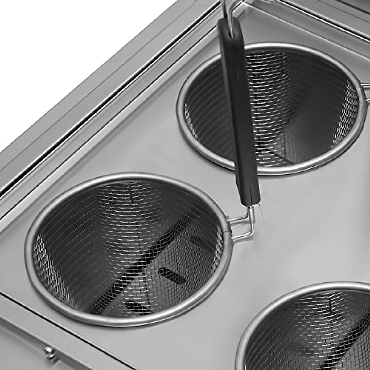 6 Holes Commercial Noodle Cooking Machine Propane Gas Noodle Pasta Desktop Cooker Ramen Cooker Kitchen Stainless Steel Noodle Machine for Restaurants,Noodle Shops