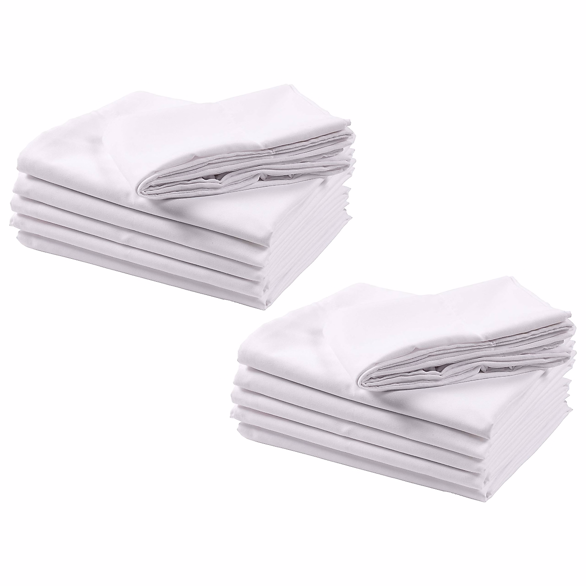 KAF Home Brushed Microfiber Pillow Cases Bulk Pack, Control Allergies and Ensure Sound Sleep, Set of 12, White