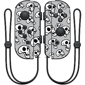 MightySkins Skin Compatible with Nintendo Joy-Con Controller wrap Cover Sticker Skins Laughing Skulls