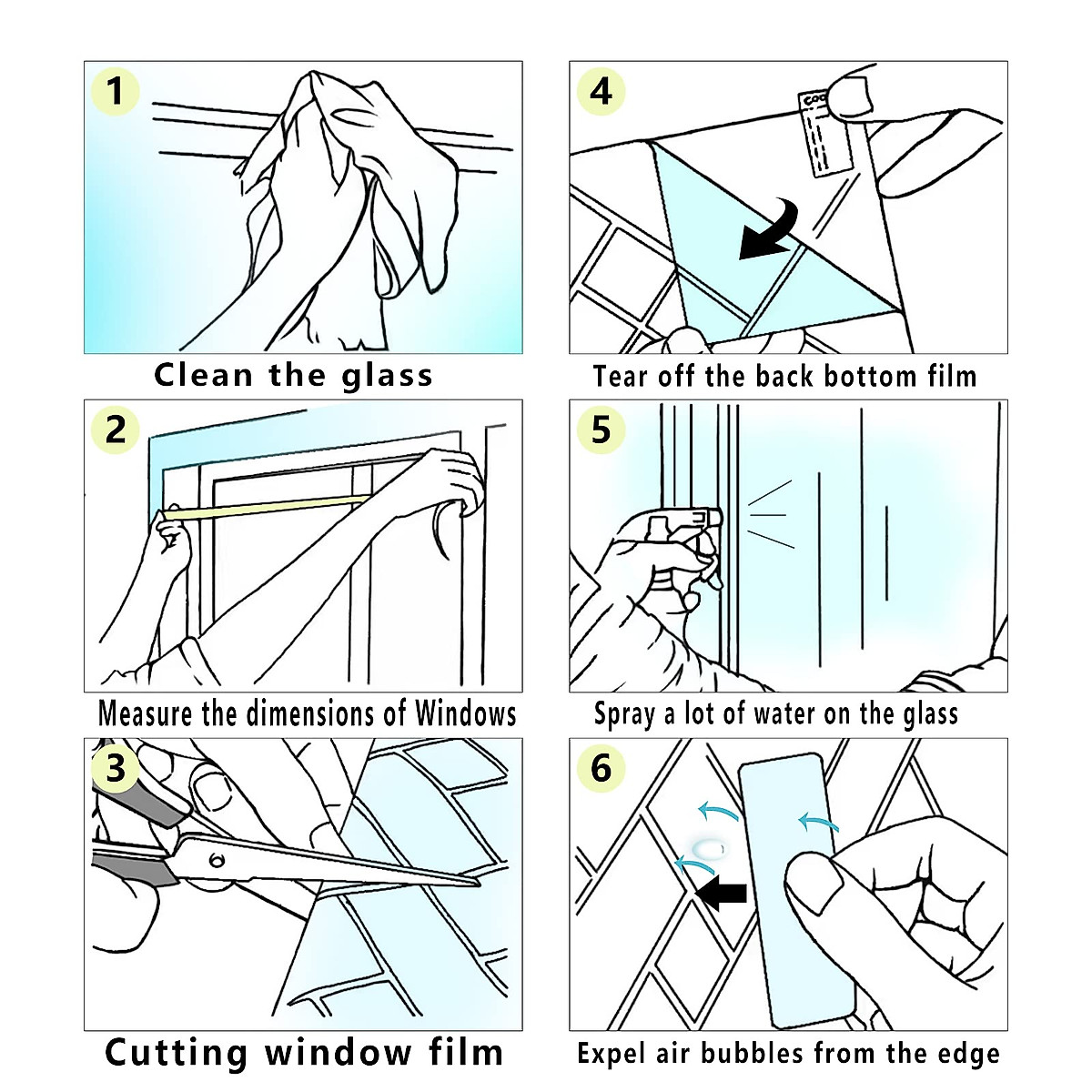 Window Privacy Film Frosted Glass Window Film, Heat Control Non-Adhesive Static Cling Decorative Opaque UV Blocking Window Films for Home Bathroom Office (Pure, 35.4”×78.7”)