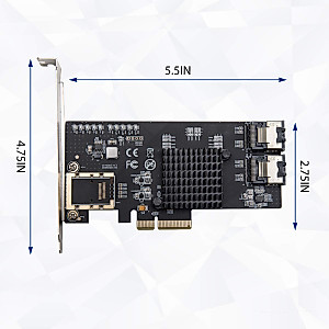 Syba 8 Port SATA III Non-RAID PCI-e x4 Controller Card Supports FreeNAS and ZFS RAID - Includes Mini SAS to SATA Breack Out Cables (SI-PEX40137)