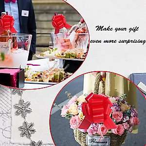 WDHHNP 6 PCS Pull Bows,6 inches Bow for Gift Wrapping, Gift Baskets, Christmas, Wedding, and Party Deco (red)