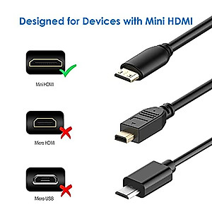 Rankie Mini HDMI to HDMI Cable, High Speed Supports Ethernet 3D and Audio Return (6 Feet)