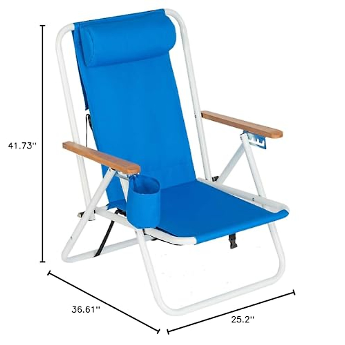 Kcelarec Folding Camping Chair,Portable Outdoor Chair Lightweight Folding Lounge Chair with Cup Holder, Adjustable Headrest