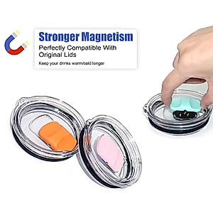30 oz Magnetic Tumbler Lid for YETI Rambler, Ozark Trail, Old Style Rtic and More, Magnetic Slider Spill Proof Tumbler Cover（5 Pack）