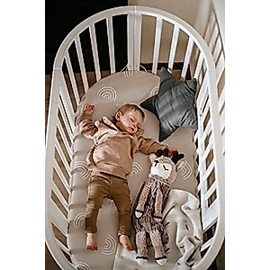 Bear’s Little Fish 100% Organic Cotton Baby Bassinet Sheets - Soft Fitted Crib Sheets for Hourglass Rectangular Oval Bassinet Mattress Pad Basket For Bedside - 3-Pack