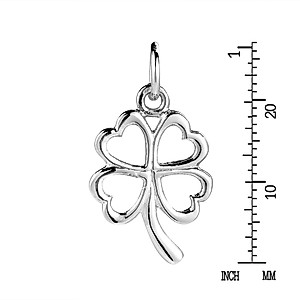 AeraVida Lucky Clover Heart Leaf .925 Sterling Silver Pendant Charm | Adorable Summer Silver Pendant for Women | Pendant Anniversary Jewelry Gift | Charm Pendant for Daughter