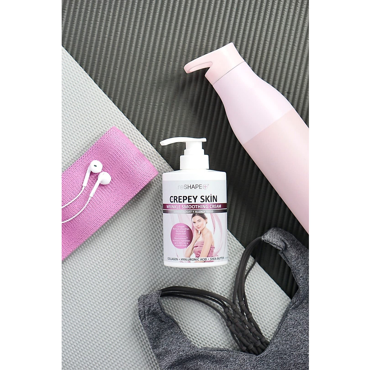 Reshape+ Collagen Body & Face Cream Moisturizing Skin Care Lotion, Skin Tightening Cellulite Body Lotion Improves Skin Elasticity, Plumps Sagging Skin W/Green Tea, Aloe Vera, & Chamomile, 15 Fl Oz