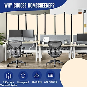 Room Divider and Folding Privacy Screens 8 Panel, 14.67 Ft Wide Partition Room Dividers, Portable Room Divider Panel for Room Separtition, Large Wall Dividers for Room, Office, School,Studio Beige