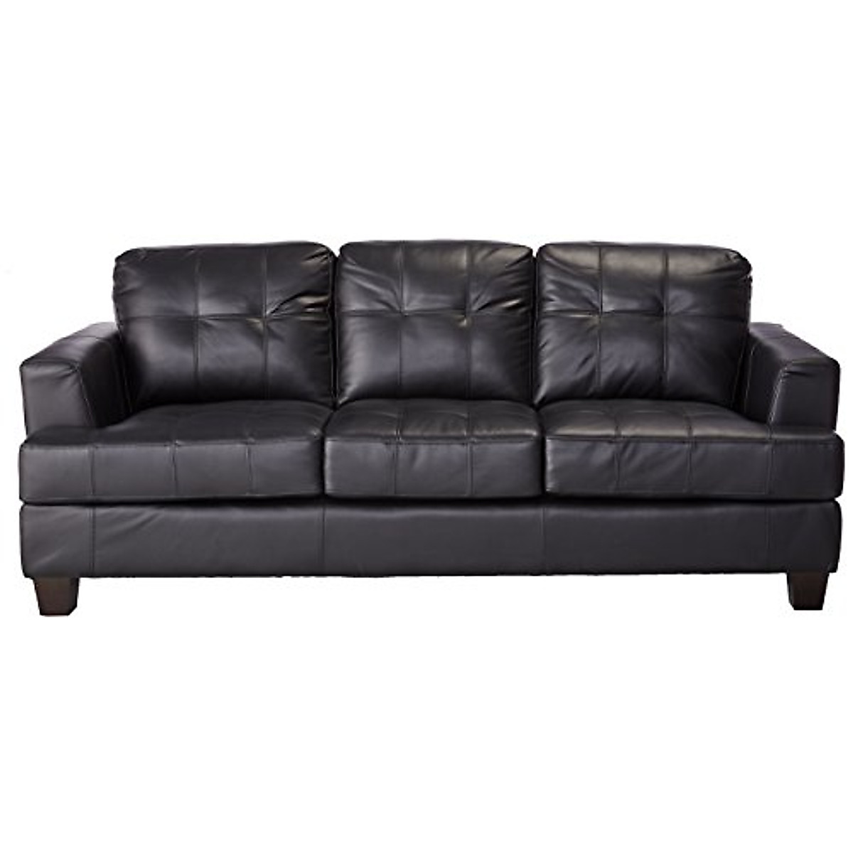 Coaster Samuel Transitional Leather Sofa, Black