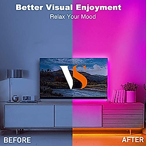 phopollo Led Strip Light, 65.6ft led Light Strips with Remote & App,Music Sync Mode with Mic, Smart Flexible12v Led Lights for Bedroom Ceiling, Party,Stairs（(2 Rolls of 32.8ft）