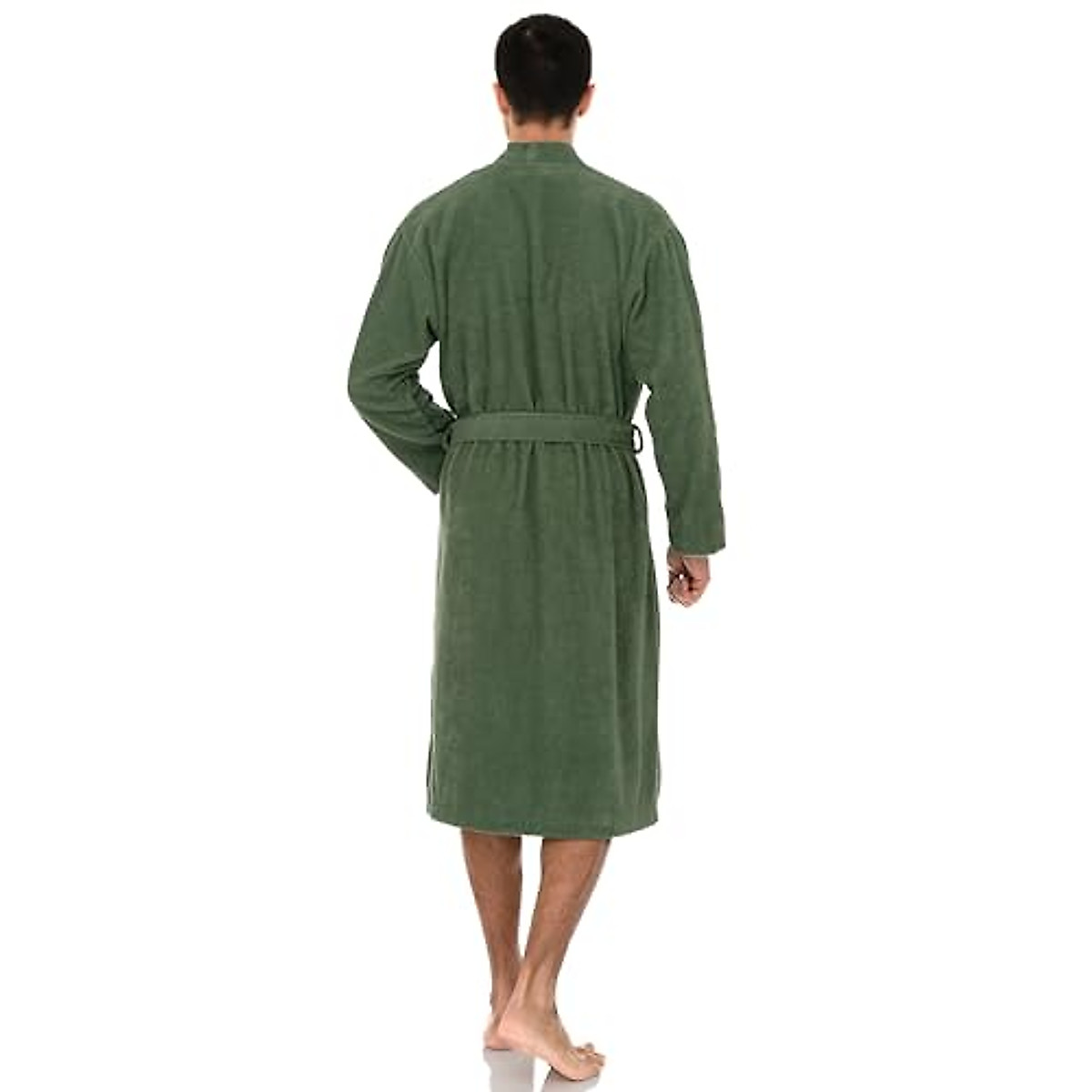 TowelSelections Mens Robe, Cotton Terry Cloth Bathrobe, Soft Bath Robe for Men Medium/Large Loden Frost
