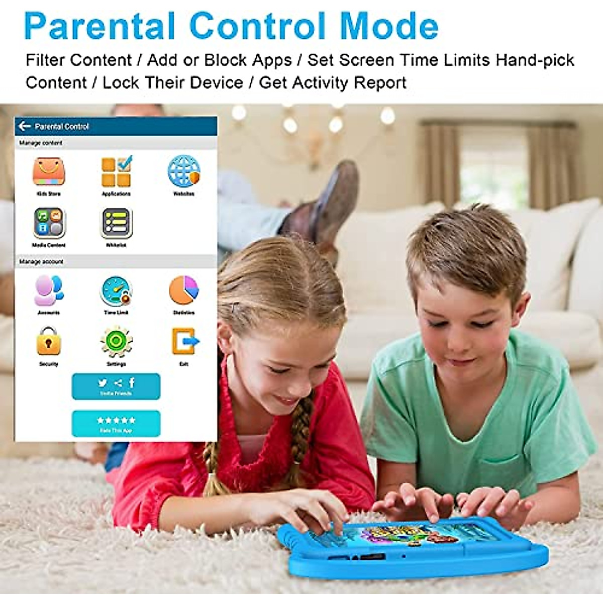 YOBANSE Kids Tablet, 7 inch Tablet for Kids 3GB RAM 32GB ROM