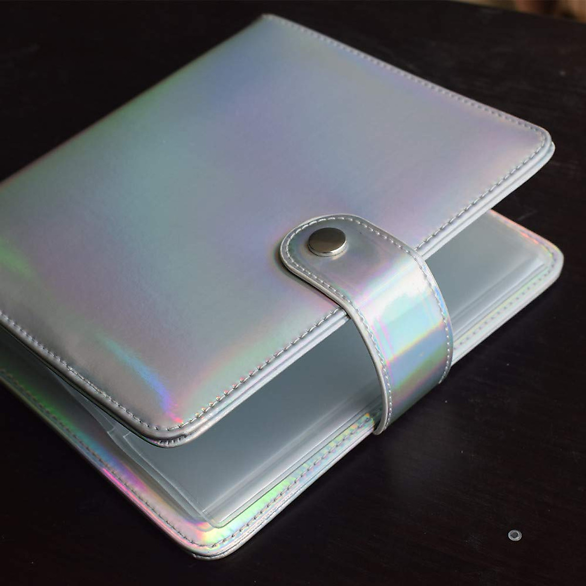 20 Slots Silver Laser Nail Art Stamp Plate Holder Stamping Plates Storage Bag Cases Rainbow Practical Empty Rectangle Plates Big Size 14.5×9.5cm Organizers