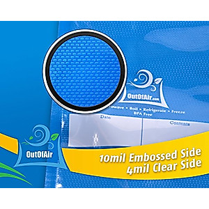 100 Vacuum Sealer Bags: Pint Size (6" x 10") by OutOfAir Works with FoodSaver & Other Machines - 33% Thicker BPA Free, Commercial Grade, 6 x 10 inches