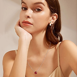 Ursilver Aquamarine Necklaces for Women, S925 Sterling Silver Birthstone Necklaces 2CT Lab Grown Aquamarine Birthstone Necklaces March Birthday Gifts March Birthstone Jewelry Gifts for Women