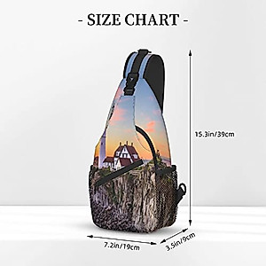 Crossbody Sling Backpack Light Lighthouse Portland Maine Usa Waterproof Daypack For Travel Hiking Gym Sport Outdoor