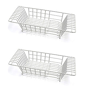 ClosetMaid Economical 8 Inch Wide 4.5 Inches High Over The Sink Coated Steel Dish Rack Draining Solution, White (2 Pack)