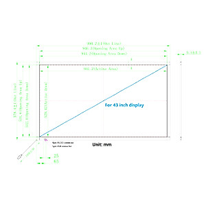 43 Inch Interactive 10 Points Infrared IR Touch Screen Overlay Frame Free Driver…