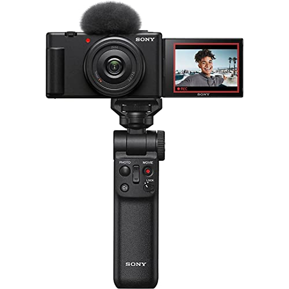 Sony ZV-1F Vlog Camera for Content Creators and Vloggers Black Bundle with Lexar 64GB High-Performance 800x UHS-I SDHC Memory Card + Camera Case + 1400 mAh Battery Pack