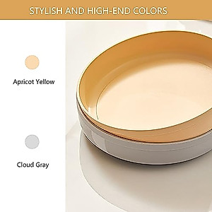 Sysmashing Lazy Susan Turntable Plastic Spinner for Kitchen,Bathroom,Pantry,Fridge etc,Fully Rotating Organizer for Food,Two Colors 9.8 inches Round 2pcs,2pcs Bamboo Charcoal Fiber Dishcloth