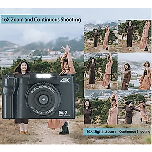 Vlogging Camera 1080P 24MP,Video Camera with 16X Digital Zoom Kids Camera for Students Teens