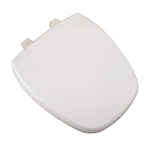 Comfort Seats C1B4R49-00 Deluxe MDF Wood Rounded Toilet Seat and Plastic Hinges, White