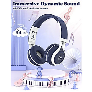 Kids Bluetooth Headphones- Kids Headphones Wireless of 22H Playtime with Mic, Steoro Sound, Bluetooth 5.0, Foldable, Rechargable On-Ear Kids Headsets for Children Study Tablet Airplane Travel, 2pack