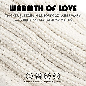 Women Beanie Hats Winter Gloves, Soft Knit Warm Hat and Gloves Sets, Lady Earmuffs Cap,Beanie Hats for Women Young Girls (one Size, Dark Gray (hat & Gloves))