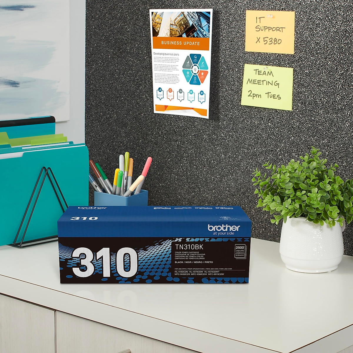 Brother Genuine Standard Yield Toner Cartridge, TN310BK, Replacement Black Toner, Page Yield Up To 2,500 Pages, TN310