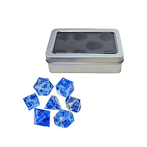 DND Liquid Dice Set Polyhedral Dice for Dungeons & Dragons (D&D) RPG Magic RPG Tabletop Dice Complete D4 D6 D8 D10 D12 D20 (Ice Sword)