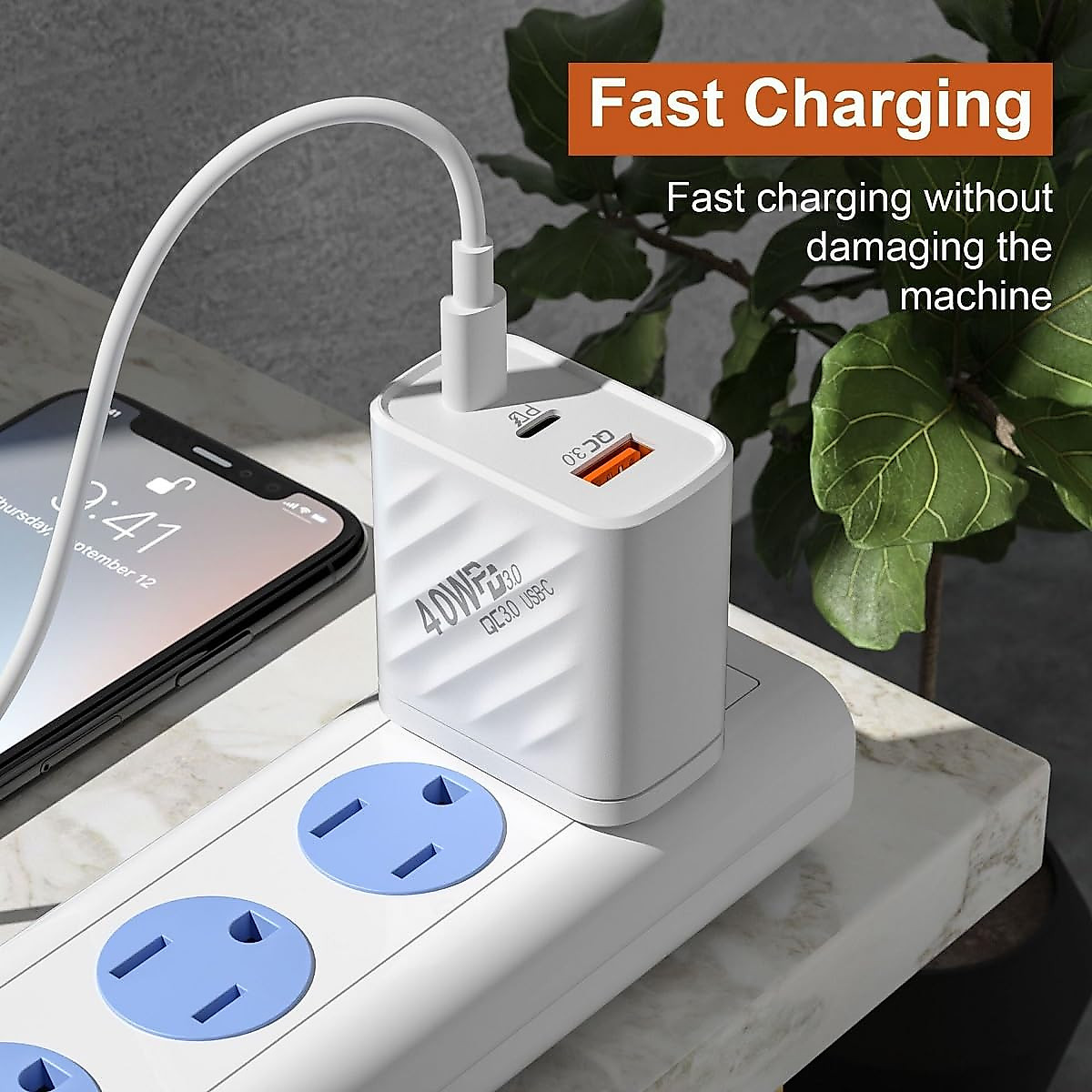 2 Pack 40W USB C Wall Charger, Dual Port PD+QC 3.0 Power Adapter, Fast Plug Charging Block for iPhone 11/12/13/14/15 Plus Pro Max,Samsung Galaxy S23/S22/S21 Android Phone