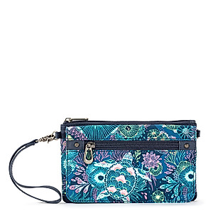 Sakroots Corin Smartphone Flap Crossbody in Eco-Twill, Royal Blue Seascape