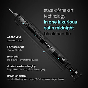 Aquasonic Black Series PRO – Ultra Whitening Toothbrush w UV Sanitizing Base – 5 Modes & Smart Timers – Premium Travel Case – Electric Toothbrush – ADA Approved Toothbrush