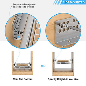 GNEOUS Greal Expandable Cabinet Pull Out Basket Heavy Duty Slide Out Pantry Shelves Under Sink Organizers And Storage For Kitchen, Bathroom, Wardrobe, Cupboard, Adjusted Width 11.8"-18", 1 Pack