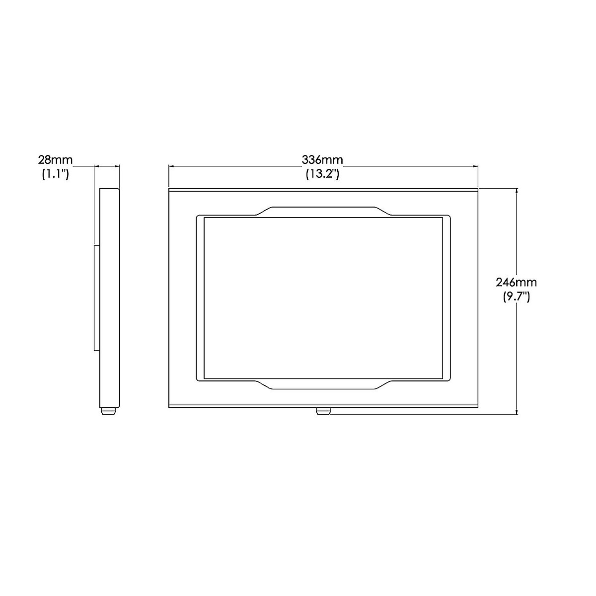 TABcare Security Locking Metal Case for Dell Latitude 5285 5290 7200 7210 as Kiosk, POS, Store, Show Display (Black, Wall Mount VESA)