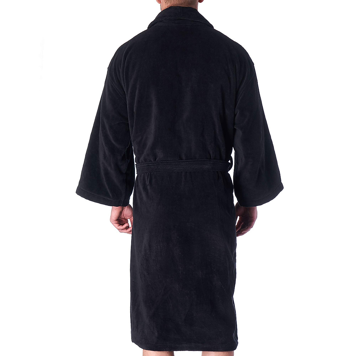Alpine Swiss Pure Cotton Mens Terry Cloth Bathrobe Super Absorbent Spa Robe BLK XLXXL