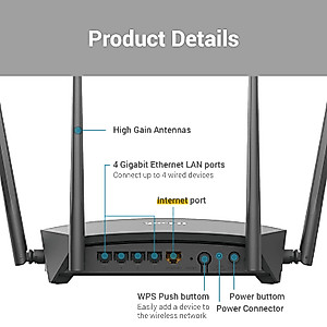 D-Link DIR-1950 IEEE 802.11ac Ethernet Wireless Router - 2.40 GHz ISM Band - 5 GHz UNII Band - 4 x Antenna(4 x External) - 237.50 MB/s Wireless Speed - 4 x Network Port - 1 x Broadband Port - Gigabit