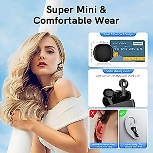 QCY Wireless Earbuds for iPhone, T20 Bluetooth 5.3 Ear Buds with Microphone Touch Control 20h Playtime Headphone, IPX5 Earbuds for Android (Black)
