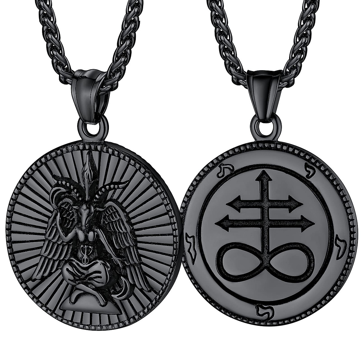 FaithHeart Satan Church Jewelry Sabbatic Gift Sigil of Lucifer Pendant Necklace Women Baphomet Goat Neck Charms
